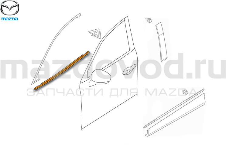 Молдинг переднего левого стекла наружный для Mazda CX-5 (KE) (MAZDA ...