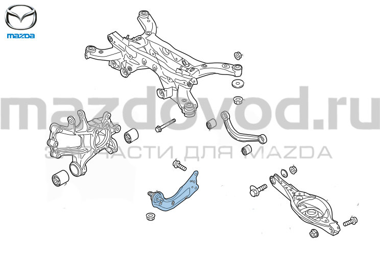 Рычаг задний левый продольный для Mazda CX-5 (KE/KF) (MAZDA) KA0G28250A ...
